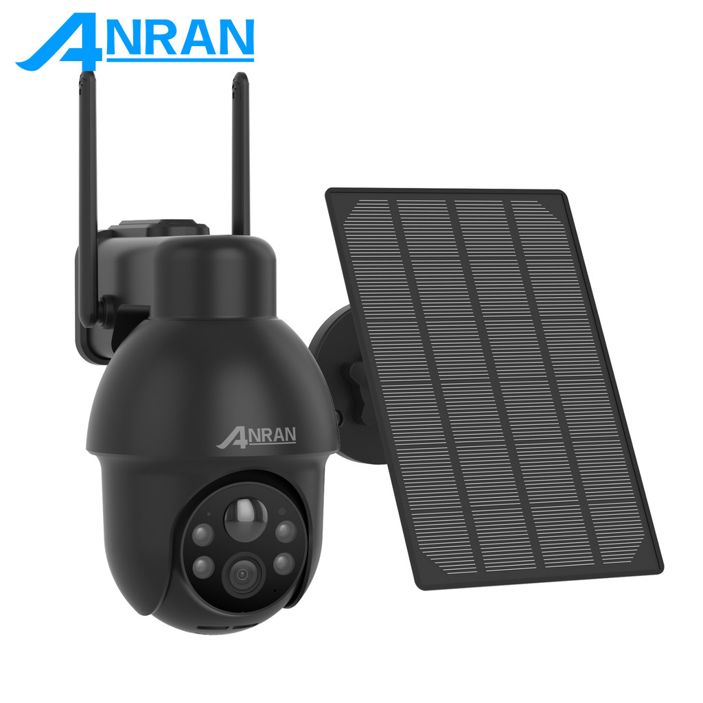 Jual ANRAN 3MP Outdoor Wireless Solar Camera 360° View Siren Alarm Color Night Vision Human ...