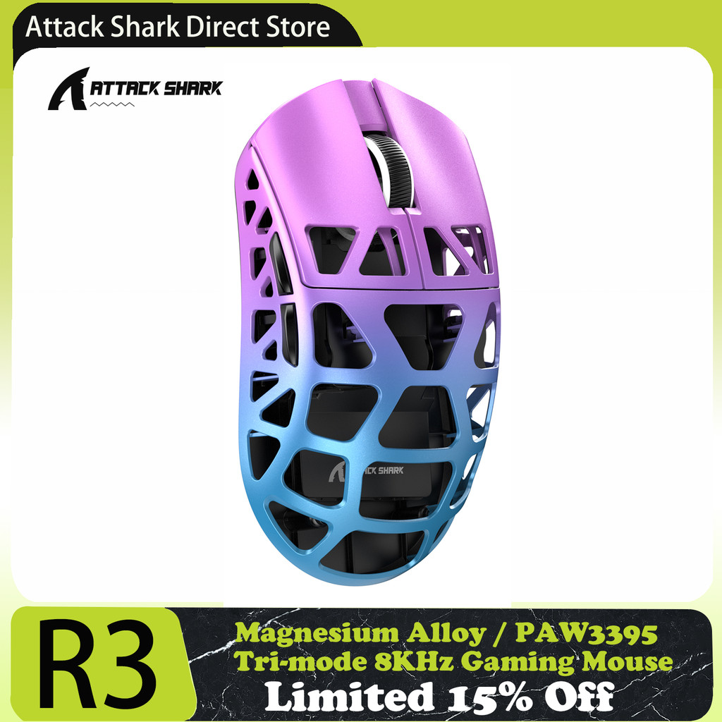 Jual Attack Shark R3 8KHz Magnesium Alloy Mouse, PixArt PAW3395 Sensor, up to 26000 DPI, 2.4G/BT ...