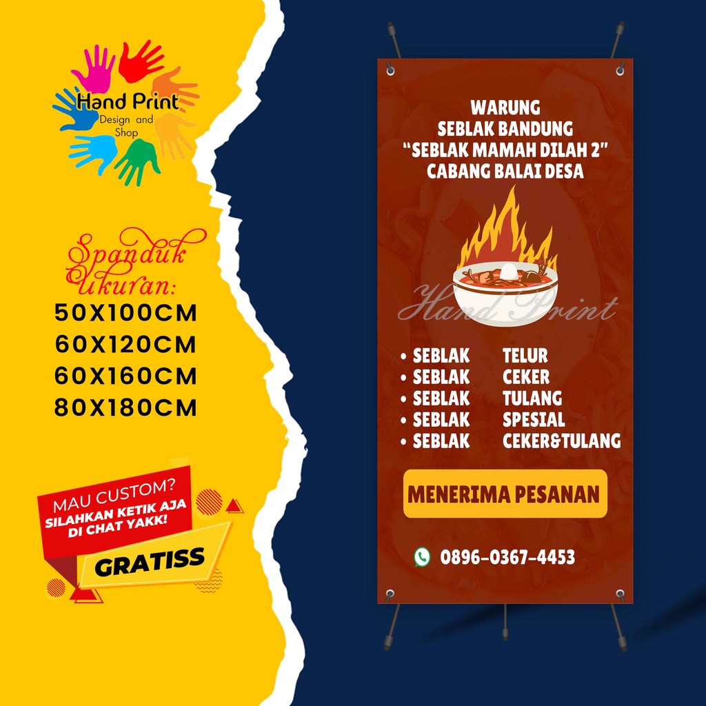 Jual Cetak Spanduk Banner Warung Seblak Bandung Perasmanan MMT Spanduk ...