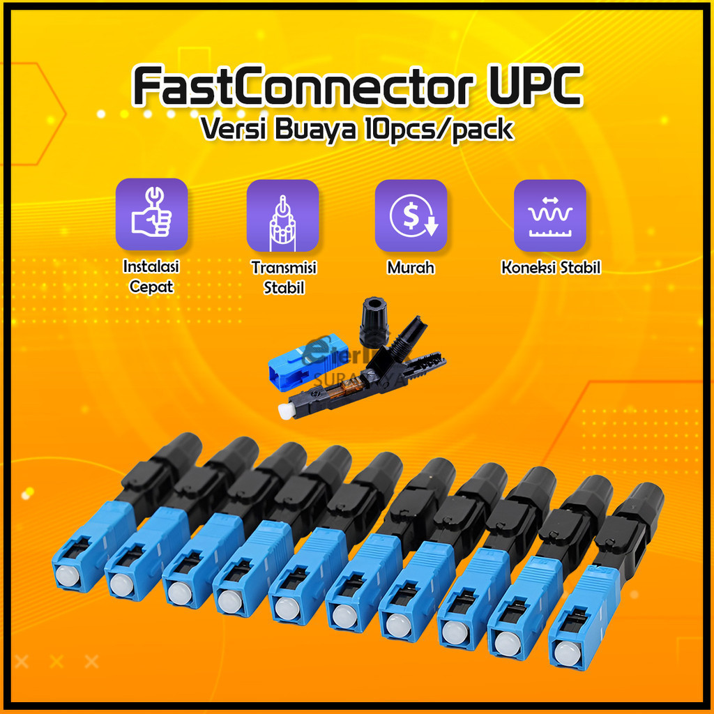 Jual FTTH Konektor Fiber Optic SC / UPC Fiber Optic SC Fast Connector SC UPC/APC 10 PCS | Shopee ...