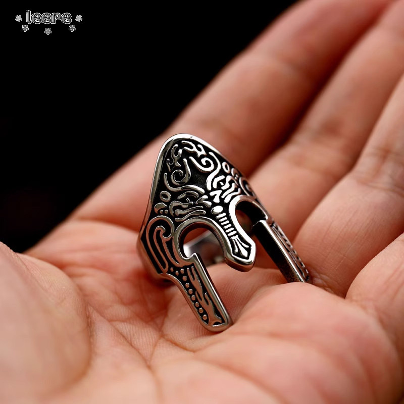 Jual COD Cincin Topeng Prajurit Spartan Gaya Retro Cincin Terbuka yang ...