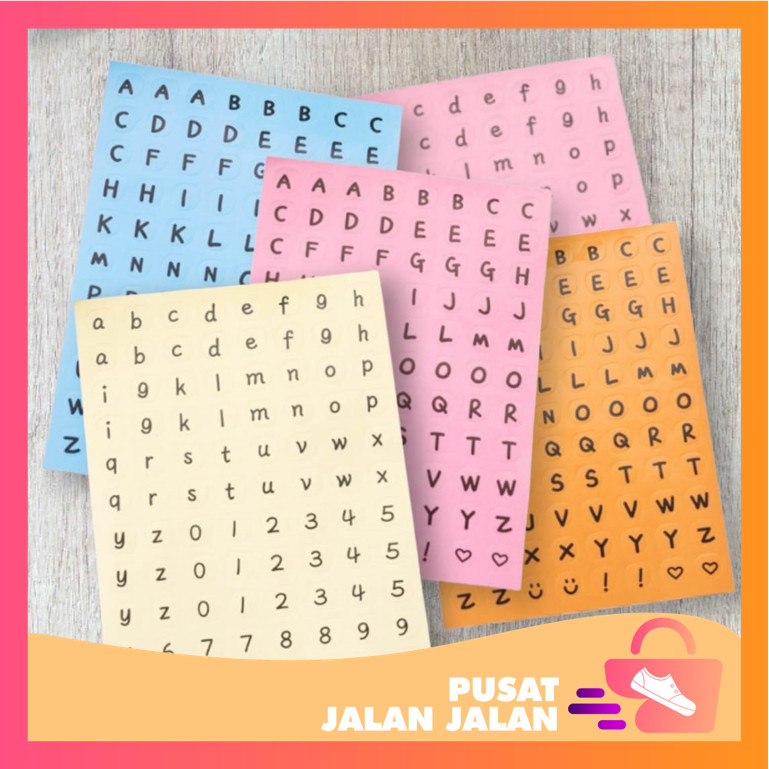 Jual Pusat Jalan-Jalan - 6217 Stiker Alphabet Warna Plain / Numeric ...