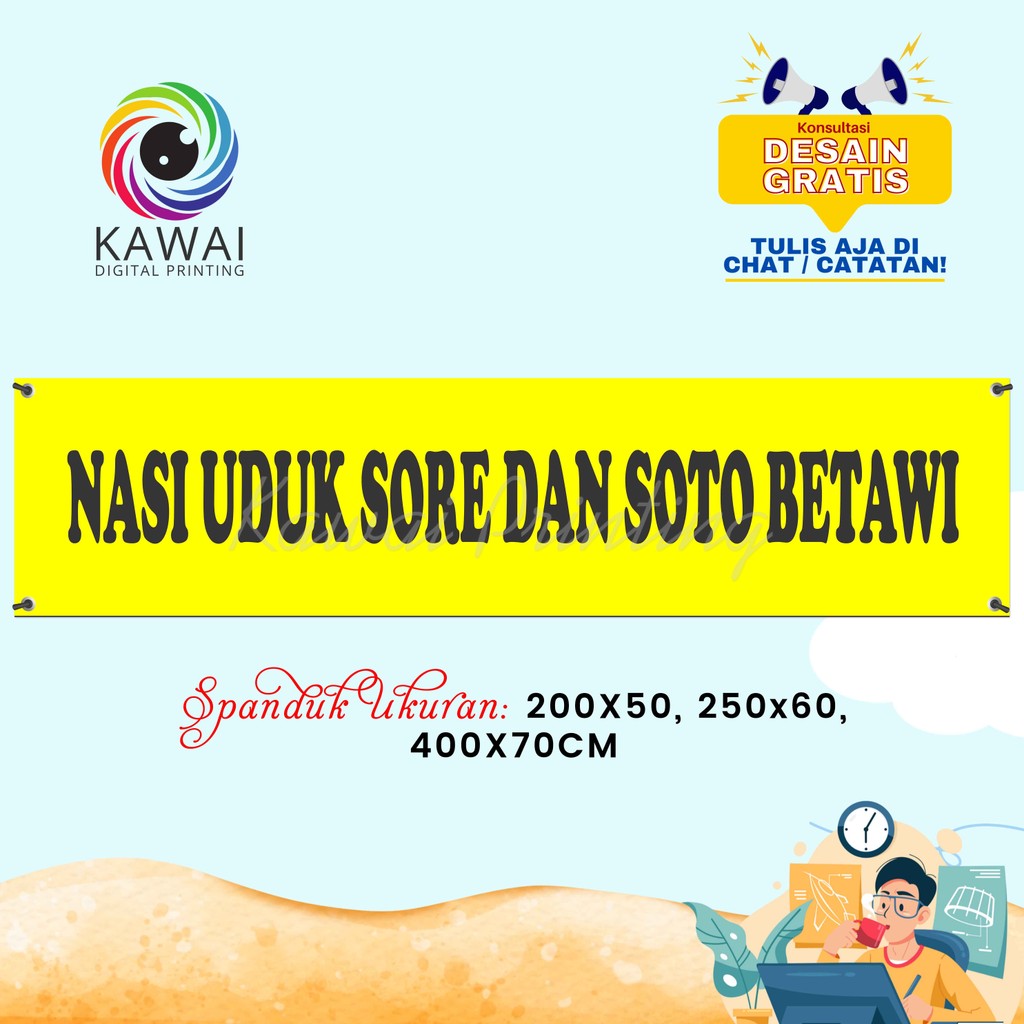 Jual SPANDUK BANNER Jualan Nasi Uduk Dan Soto Betawi MMT Spanduk Custom ...
