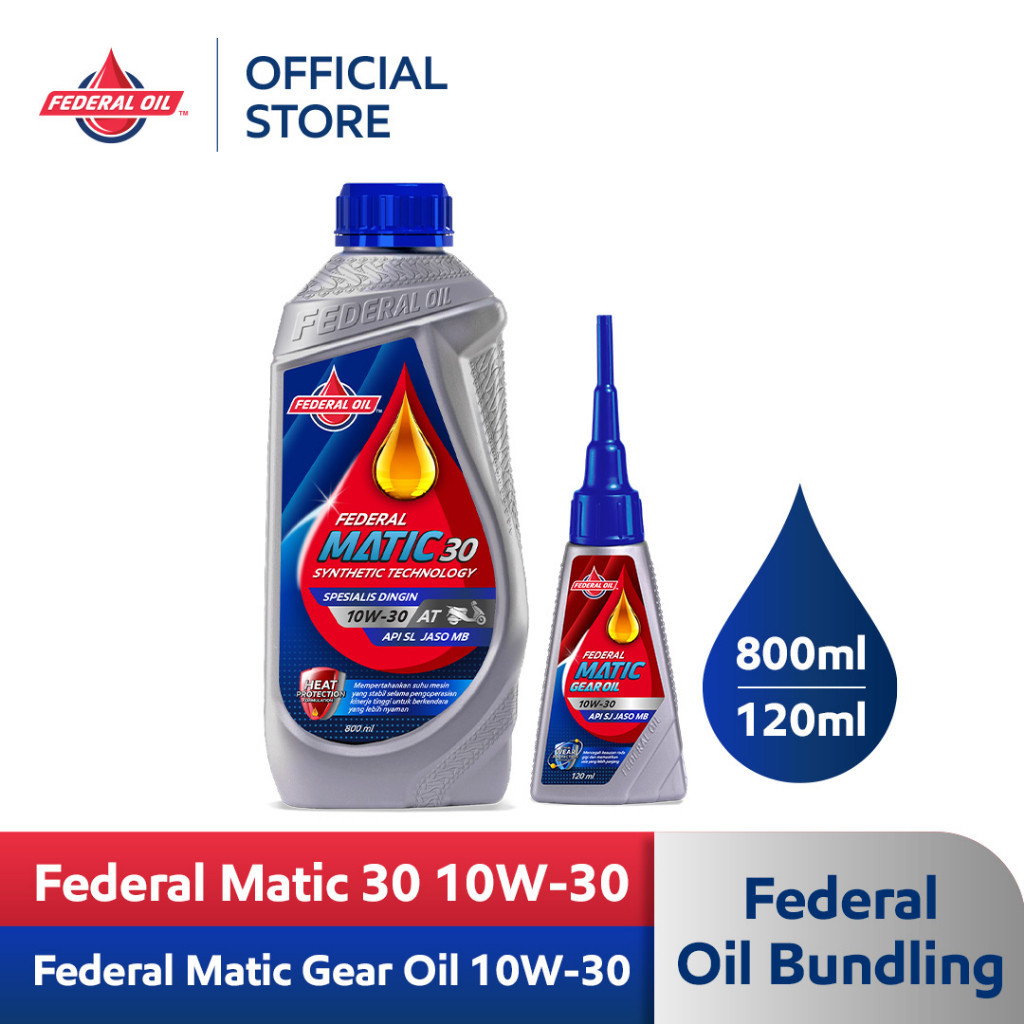 Jual FEDERAL OIL Matic 30 10W-30 AT 800ml + Matic Gear Oil 10W-30 120ml ...