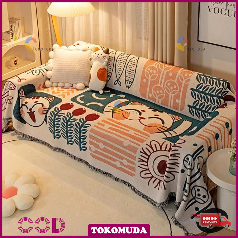 Jual Tokomuda COD Cover Sofa sofa cover sarung sofa throw blanket Penutup Sofa kartun Selimut ...