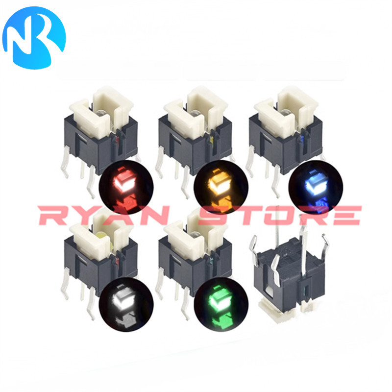Jual 100PCS Iight Touch Switch 6*6*7 H Tactile Switches With LED Red ...