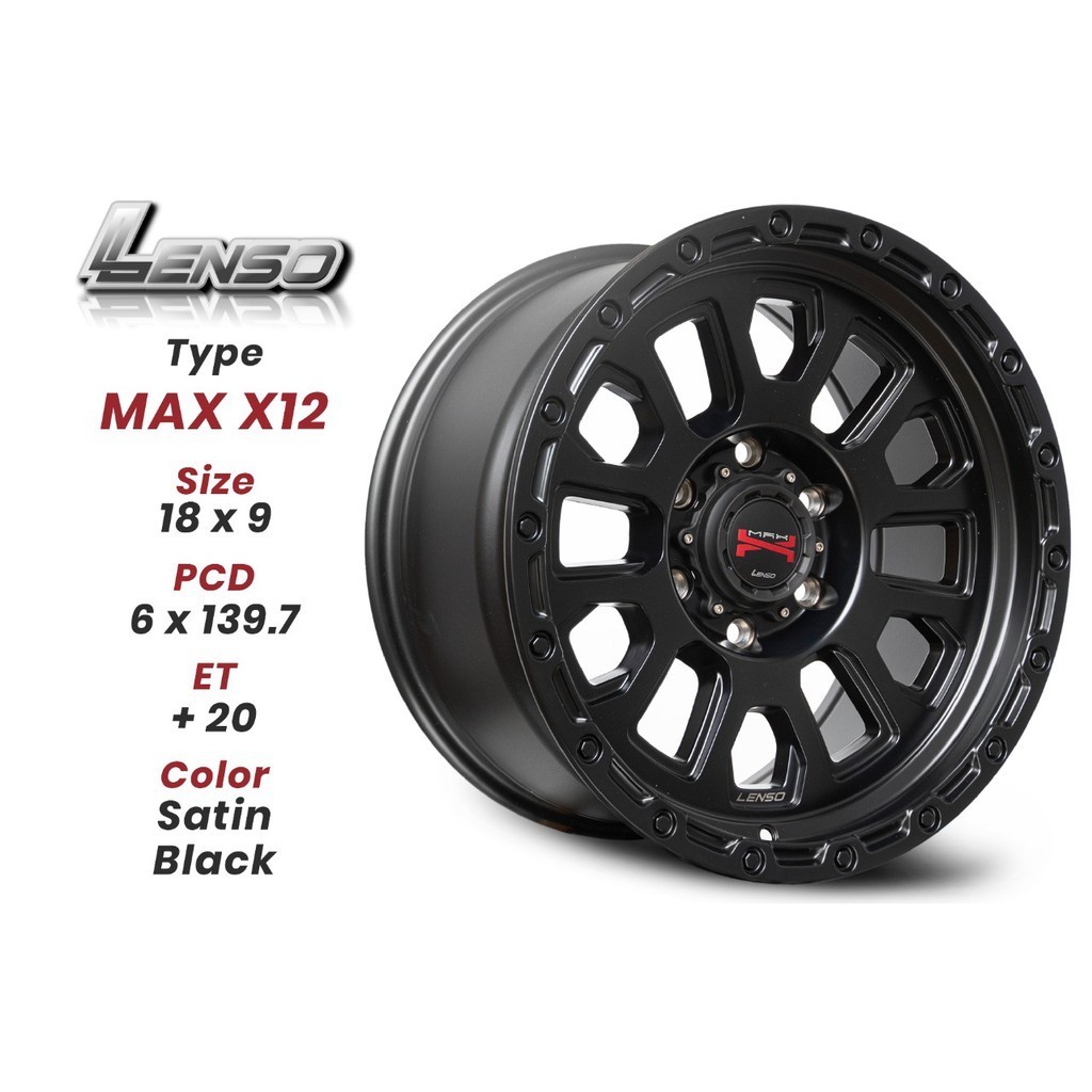 Jual Velg Lenso Max X12 Ring 18 untuk mobil Chevrolet Colorado ...