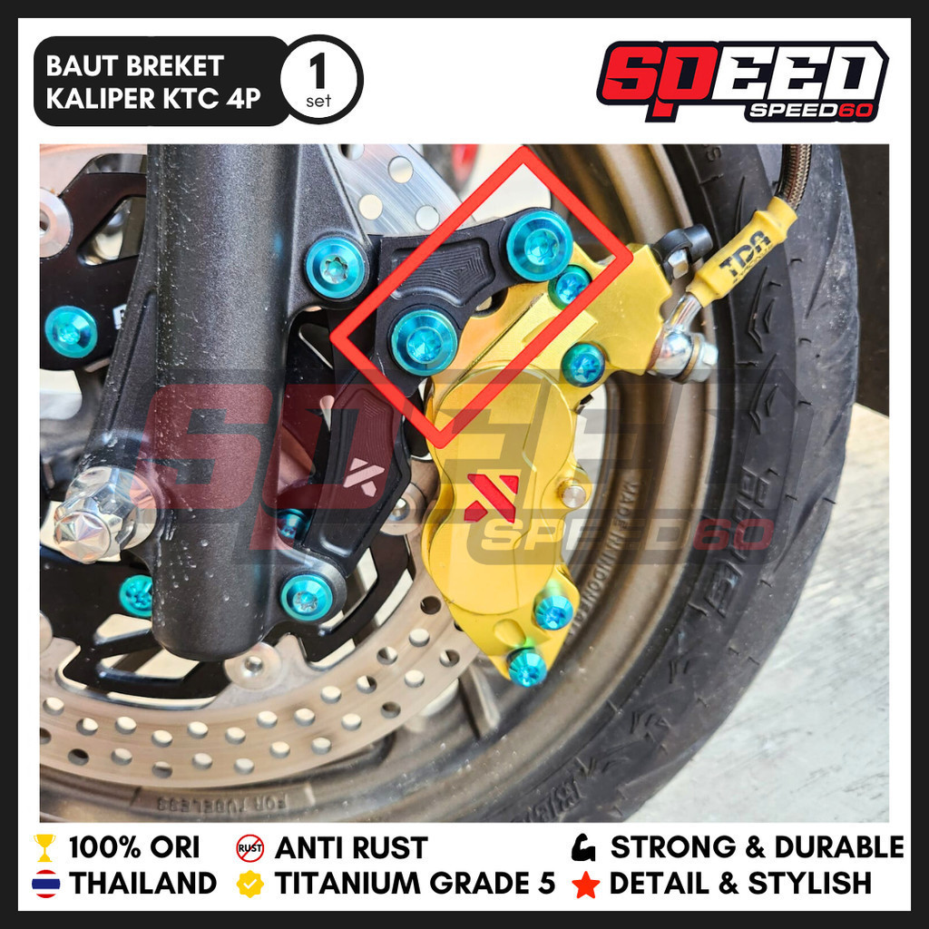 Jual Baut Breket Kaliper KTC 4P Baut Titanium Grade 5 Probolt Thailand King Nut | Shopee Indonesia