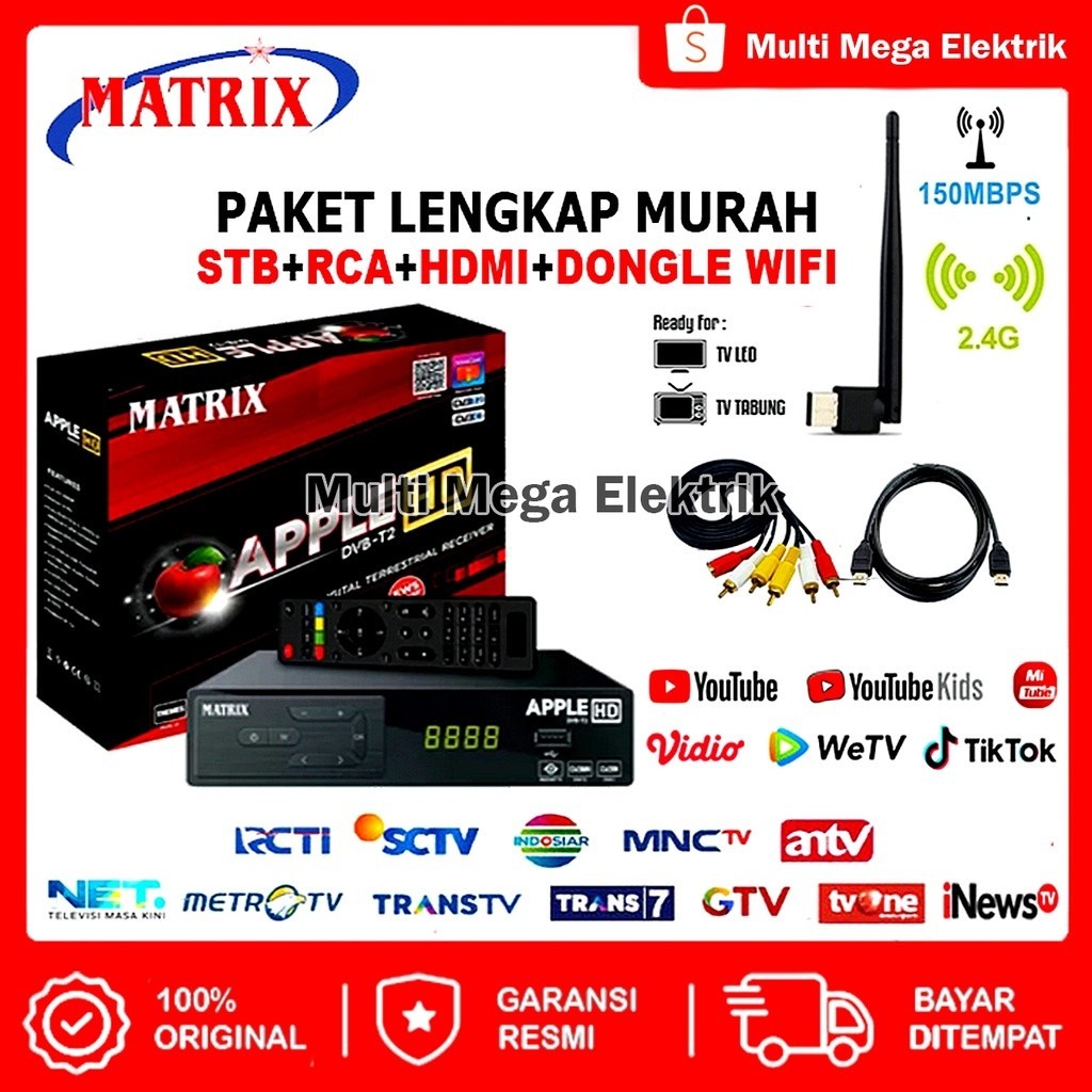 Jual CUCI GUDANG!! [COD] SET TOP BOX TV DIGITAL MATRIX APPLE DVB T2 EWS ...