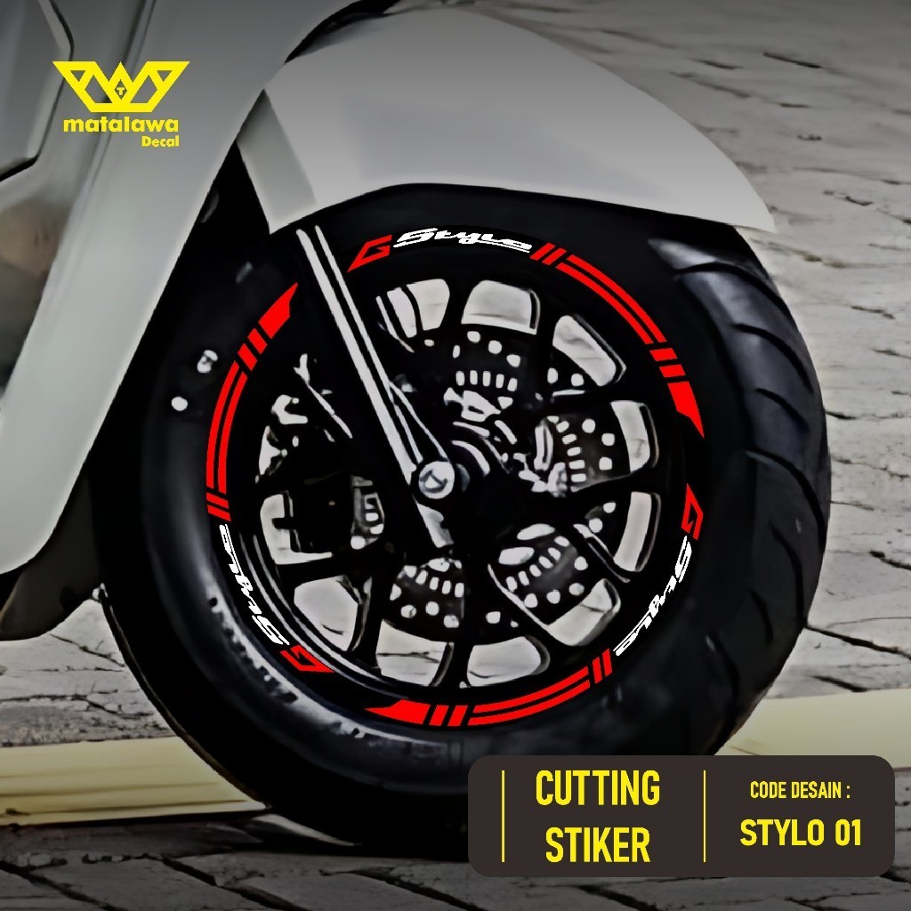 Jual CUTTING STICKER VELG STYLO KODE 160 RING 12 STIKER LIS LIST ...