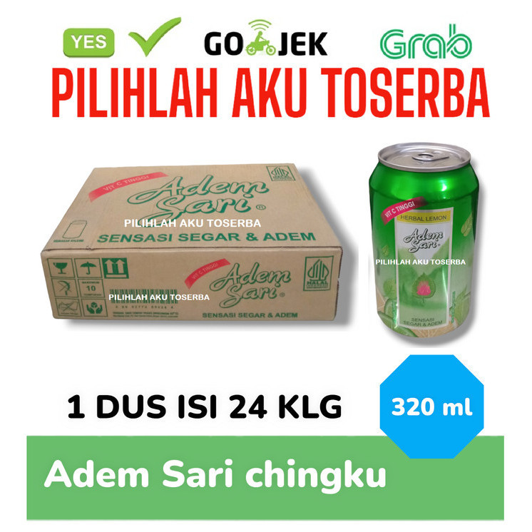 Jual ADEM SARI CHINGKU Rasa LEMON HERBAL KALENG 320 ml - ( HARGA 1 DUS ...