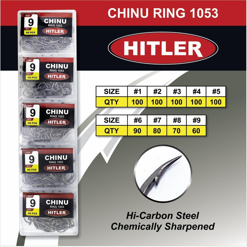 Jual Kail Pancing Hook HITLER HOOK CHINU RING 1053 CARBON | Kail ...