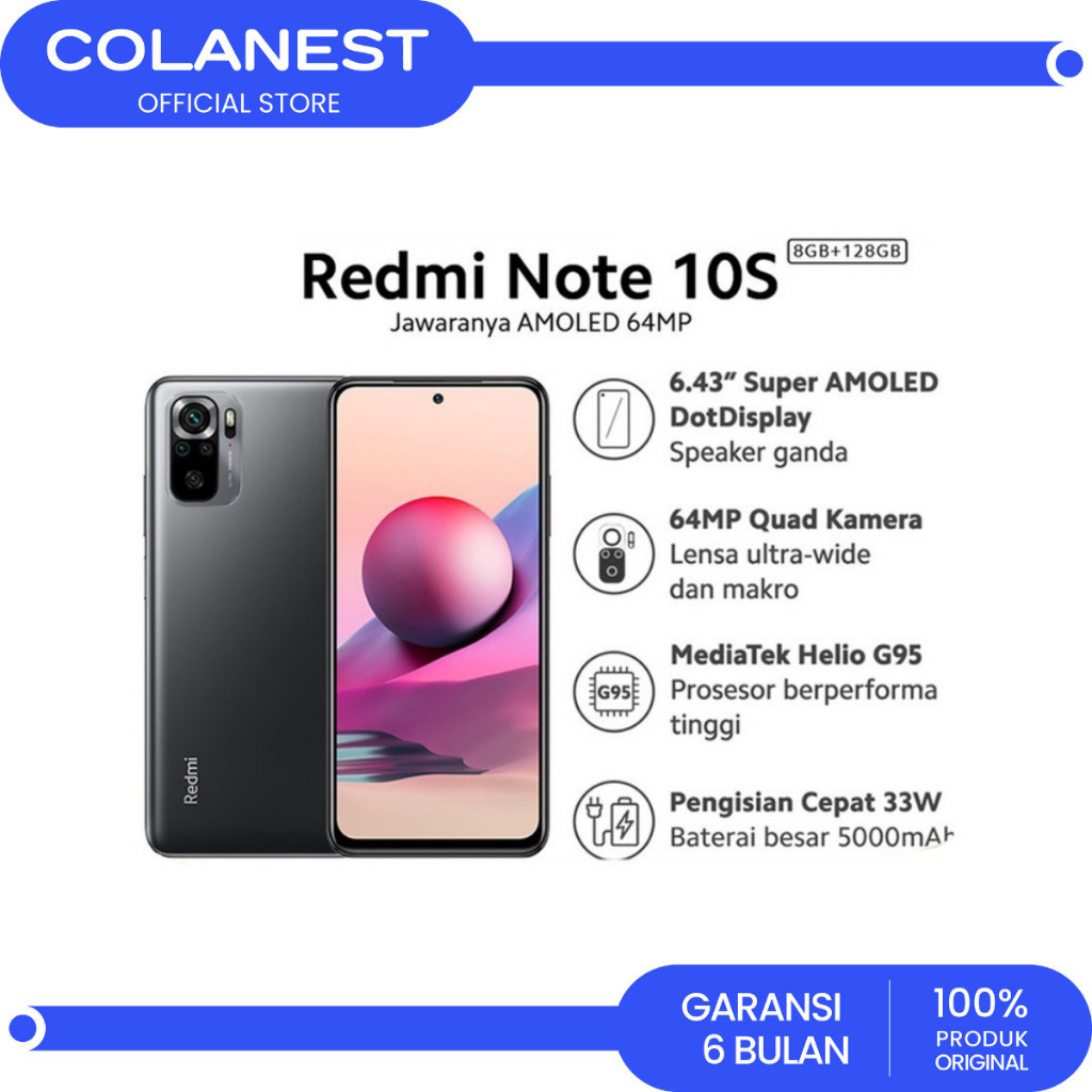 Jual (Second Like New) Xiaomi Redmi Note 10S NFC 4GB/64GB | 6GB/128GB ...