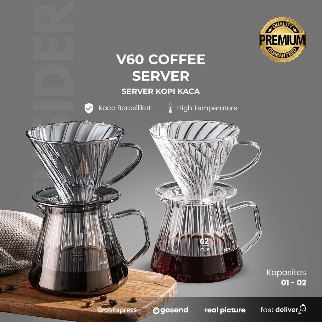 Jual V60 coffee server kopi glass pour over Optical Strip | Shopee ...