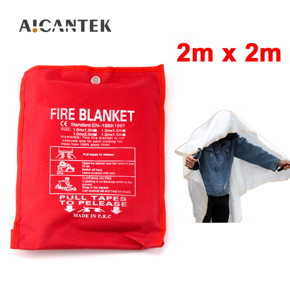 Jual 2M x 2M Fiberglass Fire Blanket Fire Flame Retardant Emergency ...