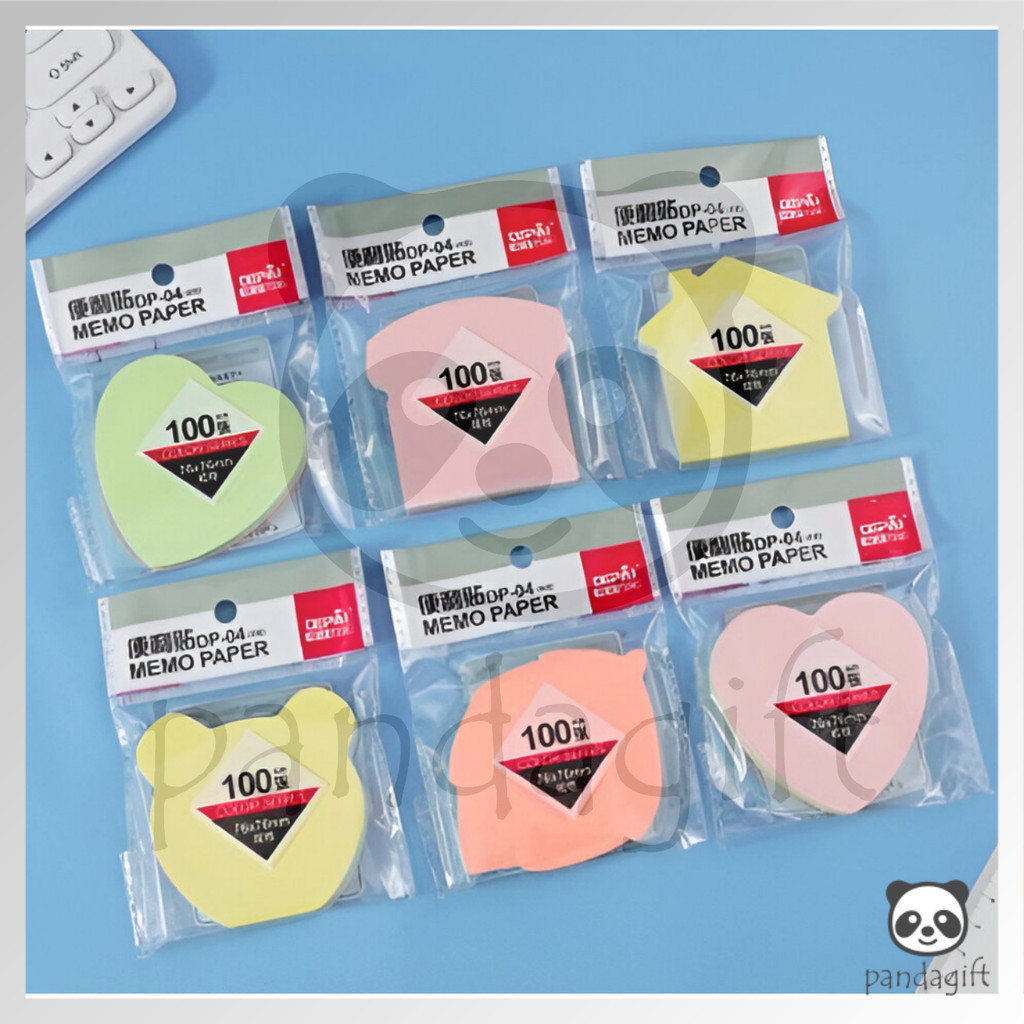 Jual 100 Lembar Bentuk Shapes Random Color Sticky Note Memo Label ...