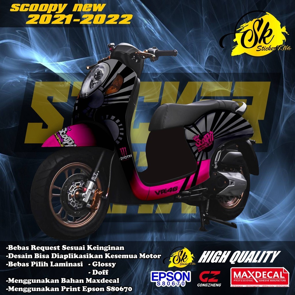 Jual DECAL STICKER FULLBODY MOTOR SCOOPY NEW 2021-2022 DESAIN SIMPEL ...