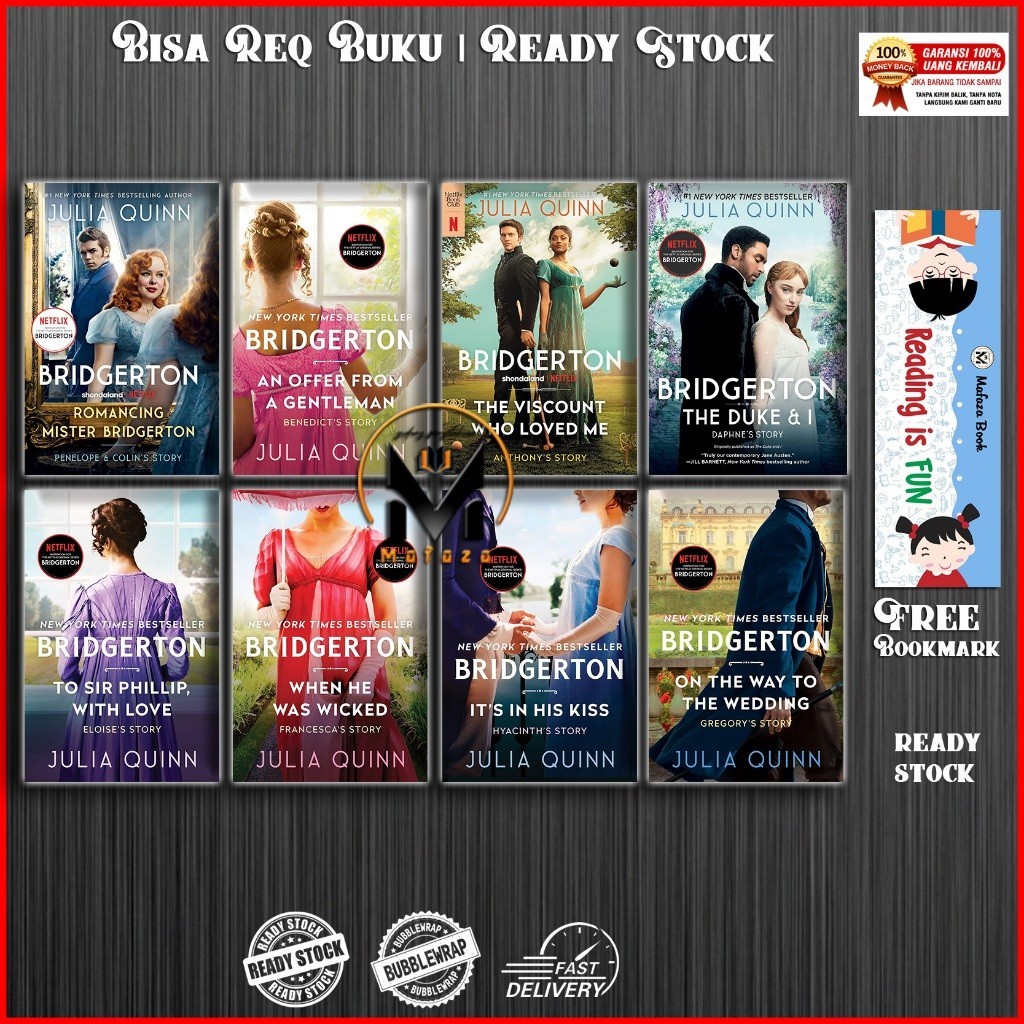 Jual Bridgertons (8 book series) by Julia Quinn (English/Indonesia ...