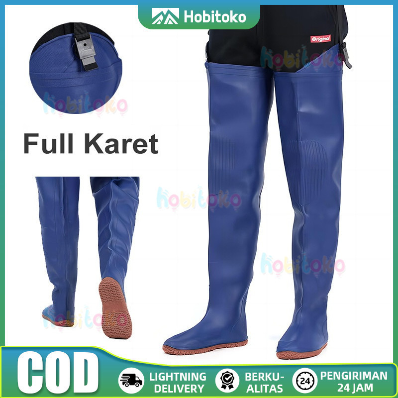 Jual Sepatu Bot Pertanian Pria Dewasa Semua Karet Baru, Sepatu Pancing ...
