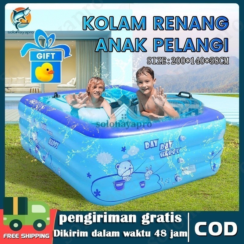 Jual 1.5M kolam renang anak jumbo petak karet bahan tebal kolamrenang ...