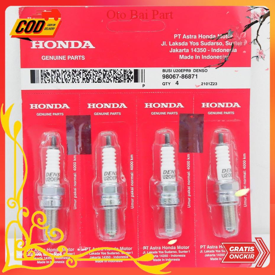 Jual Busi U20EPR9 4 PCS Original AHM Honda Beat Kharisma & Supra X 125 ...