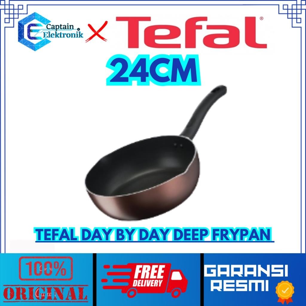 Jual Tefal Day by Day Deep Frypan 24cm Panci Wajan Anti Lengket G1436495 | Shopee Indonesia
