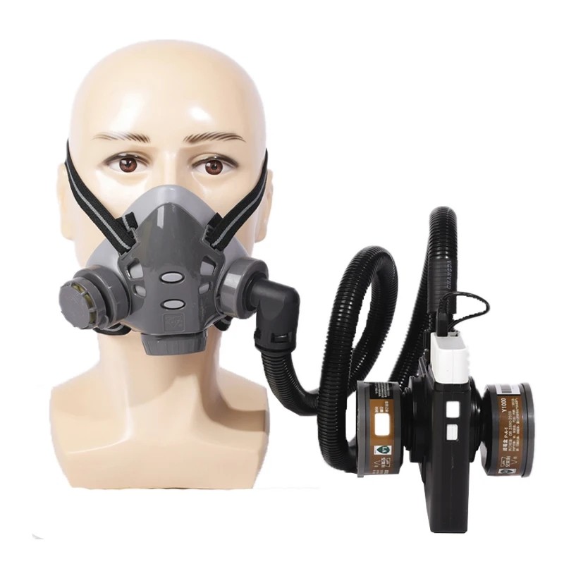 Jual Electric Rechargeable Half Face Dust Gas Mask Portable Auxiliary ...