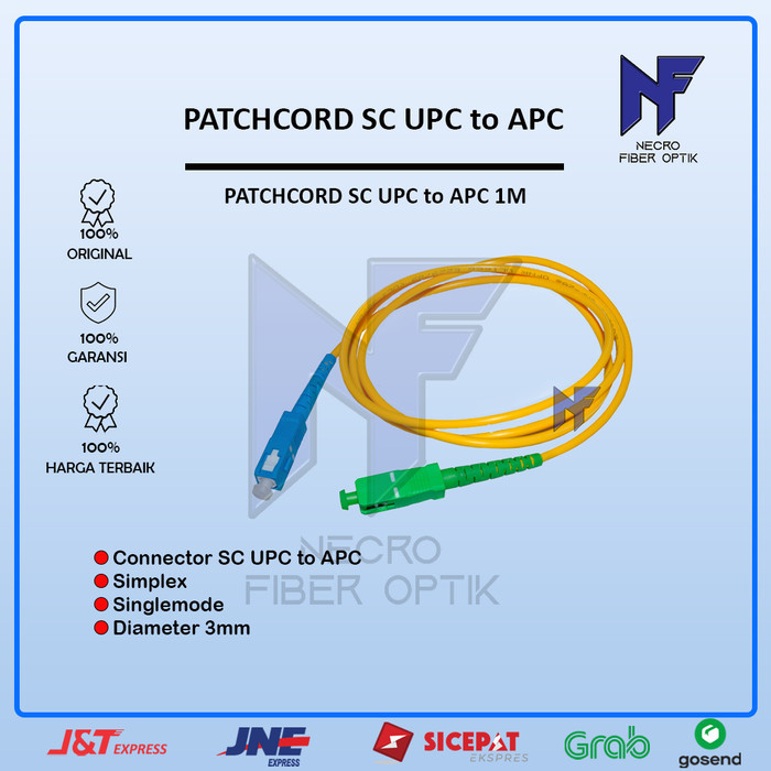 Jual Patchcord Fiber Optik Simplex SC UPC To APC 1 Meter | Shopee Indonesia