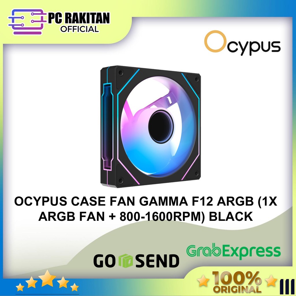 Jual OCYPUS CASE FAN GAMMA F12 ARGB (1X ARGB FAN + 800-1600RPM) BLACK 1Y | Shopee Indonesia