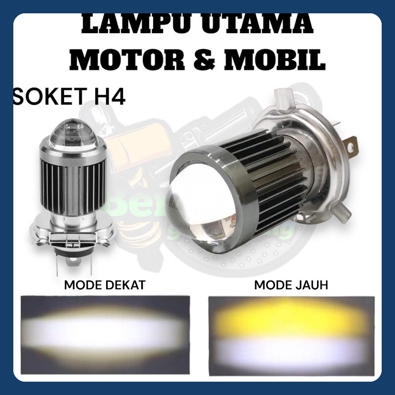 Jual LAMPU LED PUTIH UTAMA MOTOR MOBIL H4 POWER BRIGHT SERIE LASER FOKUS CUT OFF CSP: VIXION CBR ...