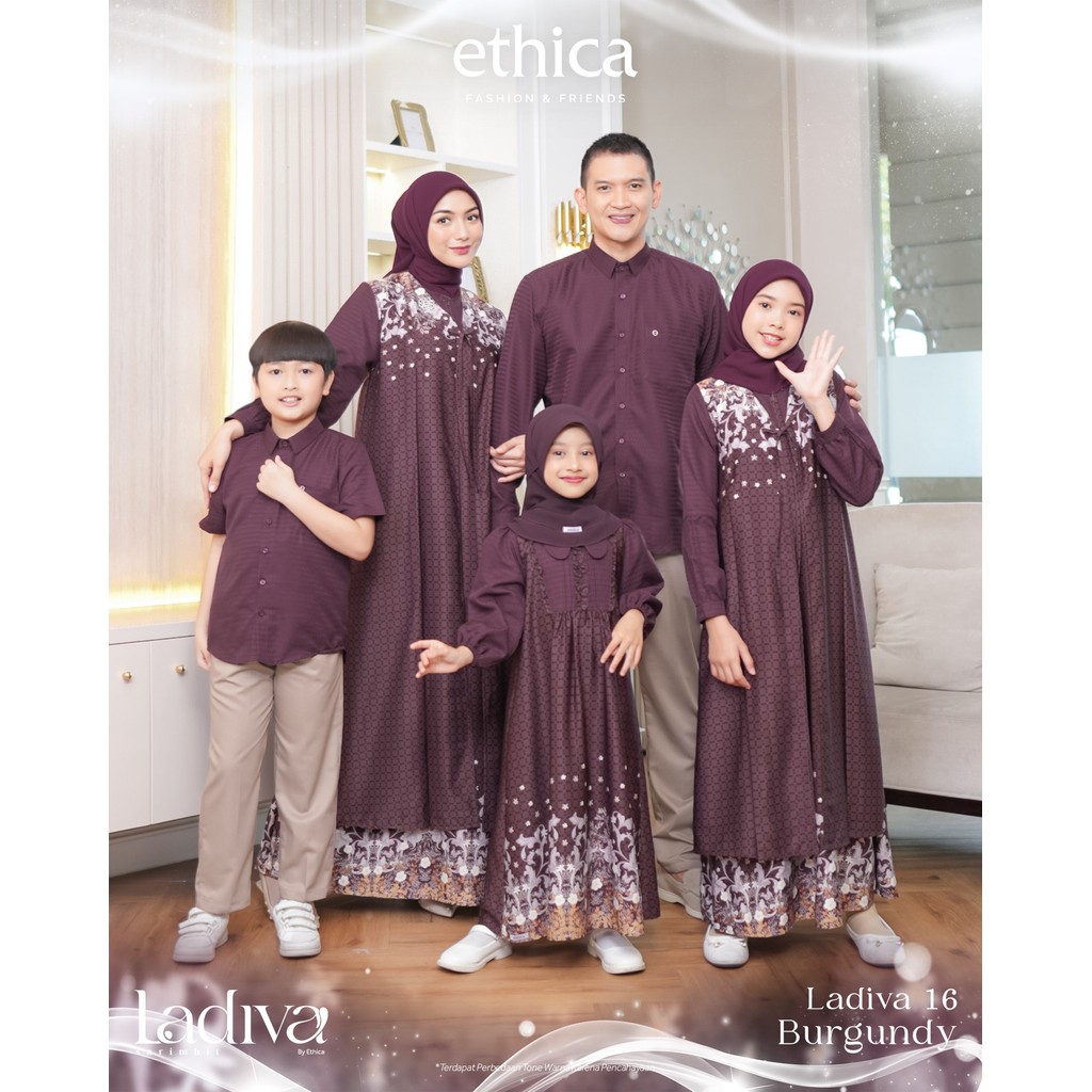 Jual ETHICA Sarimbit Keluarga Lebaran Terbaru 2025 LADIVA 16 Burgundy | Shopee Indonesia