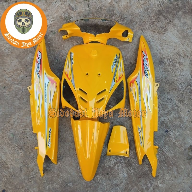 Jual body full halus yamaha mio sporty kuning striping api | Shopee ...