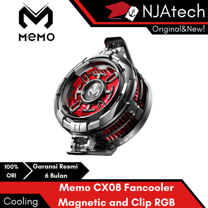 Jual MEMO CX08 PHONE COOLER FANCOOLER MAGNETIC COOLER AND CLIP 2 IN 1 RGB PENDINGIN HP FUNCOOLER ...