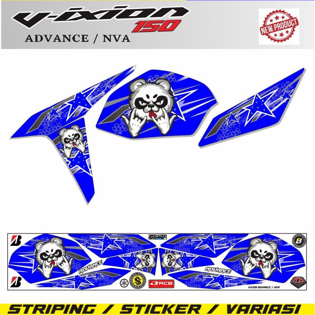 Jual STIKER POLET MOTIF SIMPLE STIKER VIXION NVA 150 STRIPING STIKER MOTOR | Shopee Indonesia