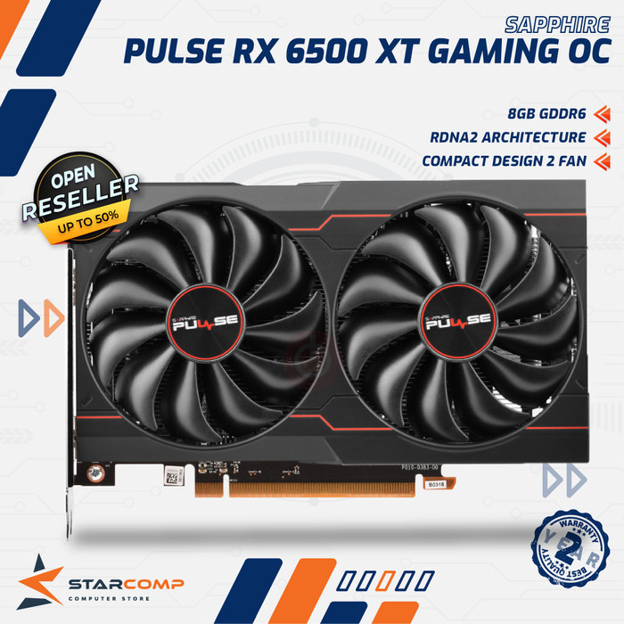 Jual SAPPHIRE PULSE RX 6500 XT 8GB VGA 6500XT GDDR6 OC | Shopee Indonesia