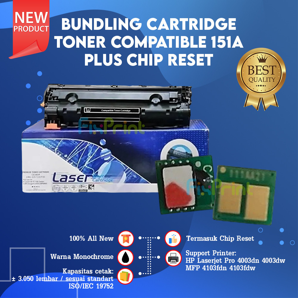 Jual Cartridge Toner Compatible HP 151A W1510A, Chip Toner Cartridge ...