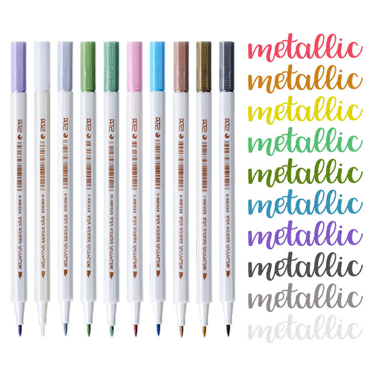 Jual Winzige Metallic Brush Pen Spidol Warna Pena Kuas Metalik ...