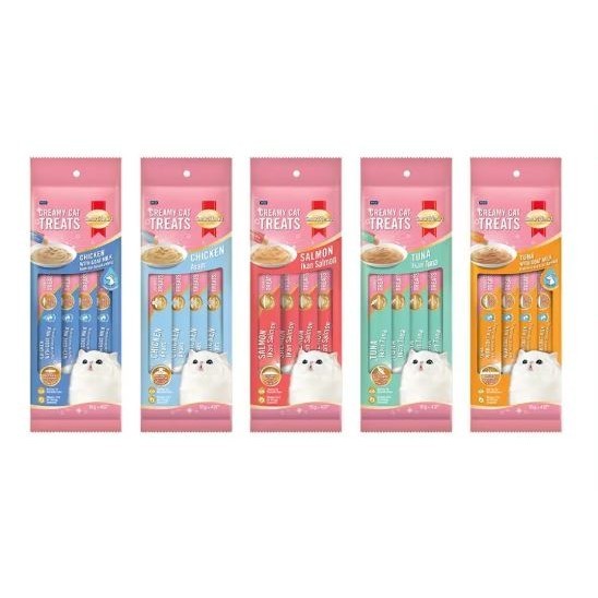 Jual SMARTHEART CAT CREAMY TREATS Snack Kucing Smart Heart Cemilan Wet ...