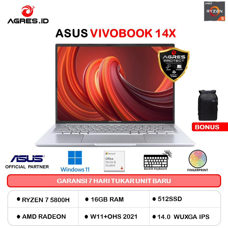 Jual ASUS VIVOBOOK 14X M1403QA RYZEN 7 5800H 16GB 512GB W11+OHS 14 ...
