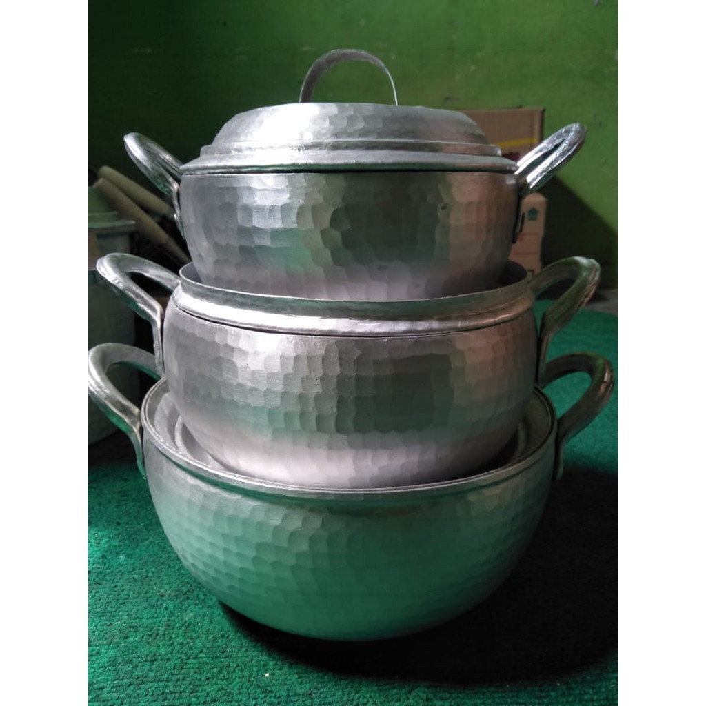 Jual panci sayur alumunium garut satu set 3 susun | Shopee Indonesia