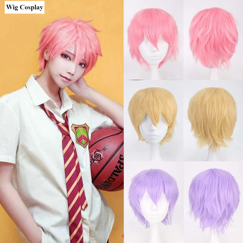 Jual Short Wig Base Cowok Jabrik Pendek Cosplay Gojo Satoru Rambut ...