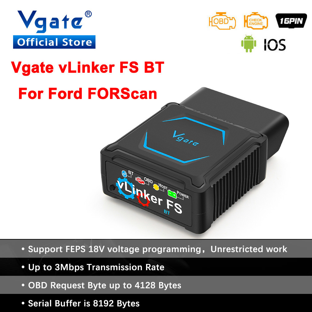 Jual Vgate vLinker FS ELM327 Bluetooth for Android/IOS For Ford FORScan ...