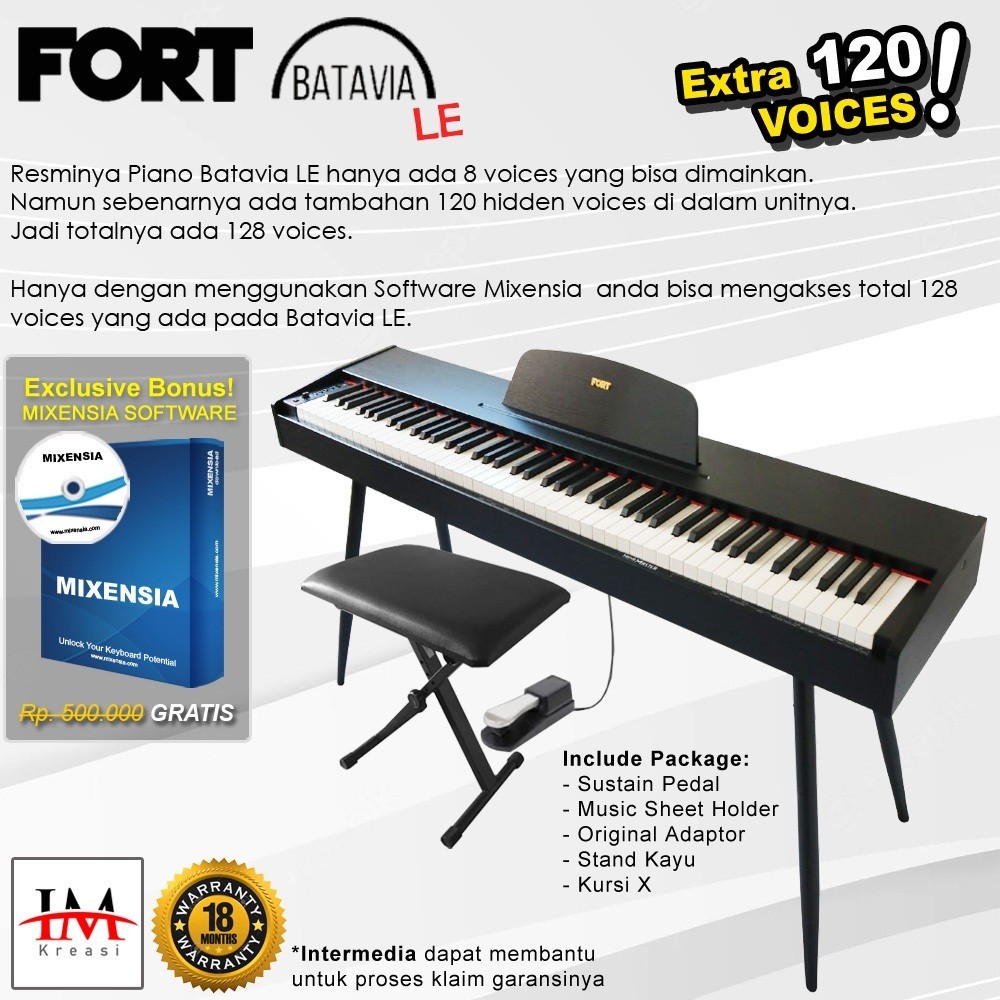Jual Digital Piano Fort Batavia LE Garansi Resmi / BataviaLE | Shopee ...