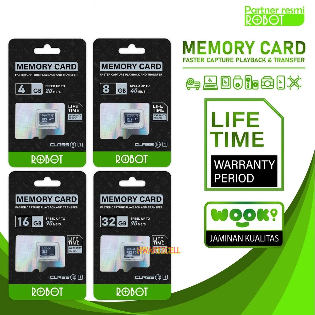 Jual MMC ROBOT MEMORY CARD 4GB 8GB 16GB 32GB MICRO SD ORIGINAL 100% ...