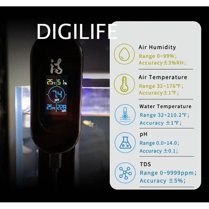 Jual Aquarium PH TDS Temperature 4 in 1 Monitor Meter Humidity Tester ...