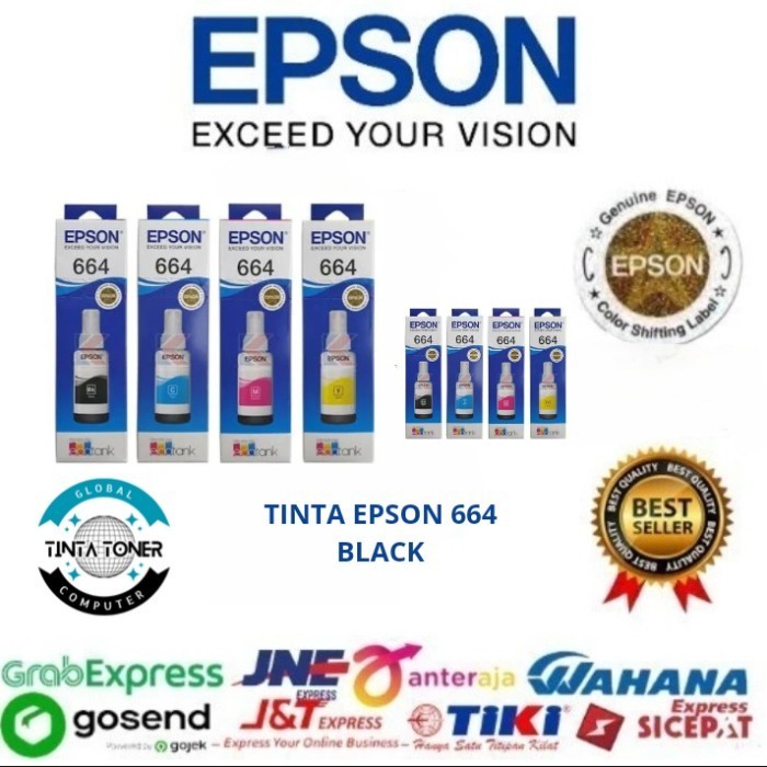 Jual TINTA EPSON 664 BLACK ORIGINAL | Shopee Indonesia