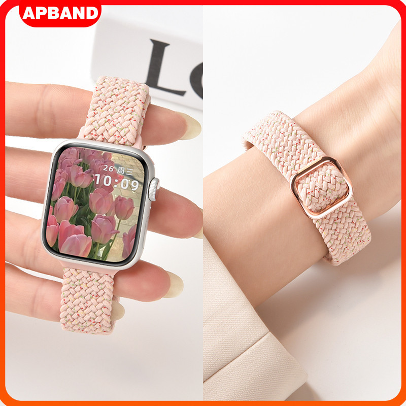 Jual Nylon Slim Elastic Strap Iwatch Scrunchie Apple Watch Ultra 2 49mm Series 10 9 7 8 4 5 6 2 ...