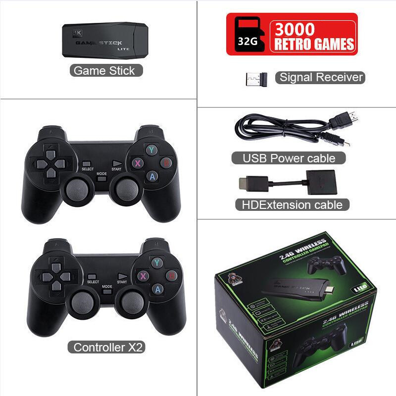 Jual ps 2 full game + stick 2 Video Game Console 2.4G Double Wireless ...
