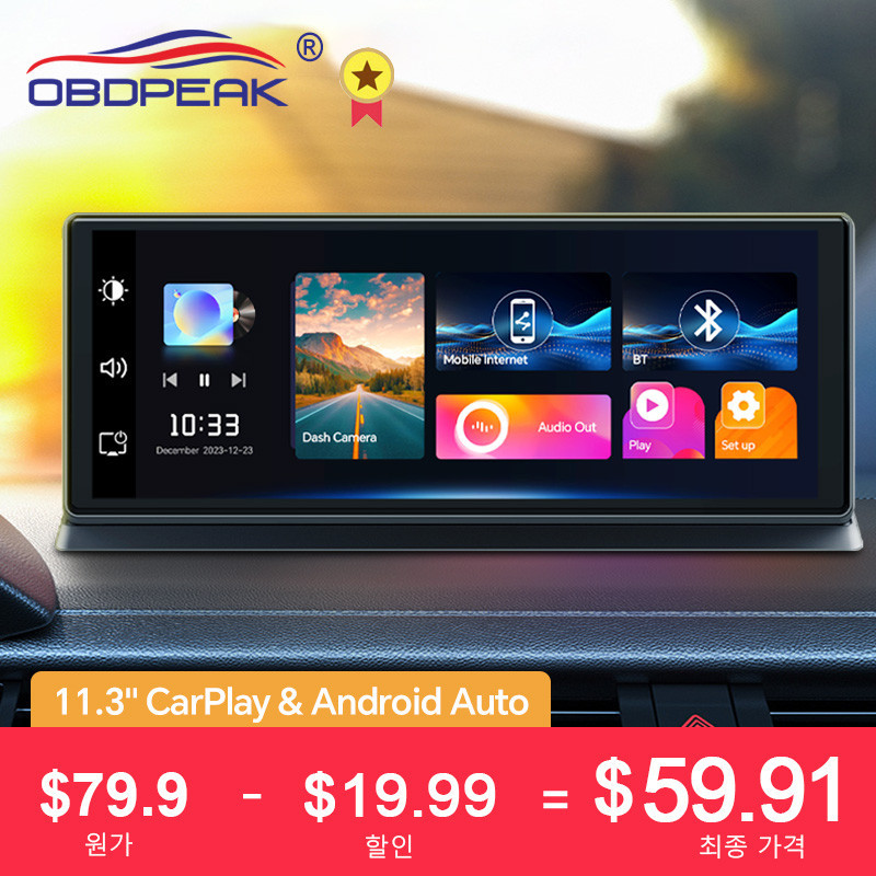 Jual K2 Pro 11.3" Dash Cam 4K 2160P Car DVR Recording Carplay & Android Auto Wireless Connection ...