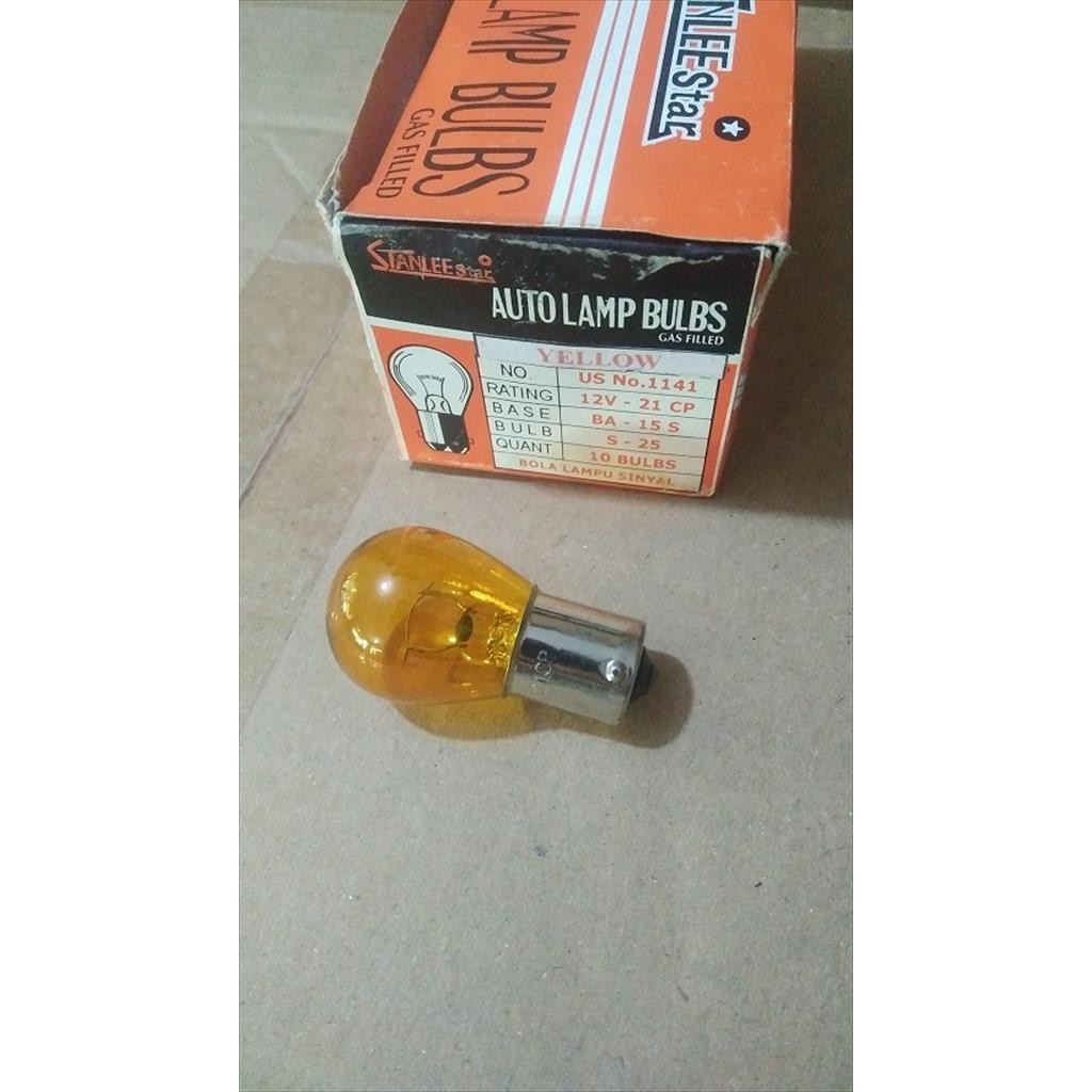Jual Lampu Bohlam Sen Kuning Yellow Mobil 12V Kaki 1 21W Stanlee Star 1141 | Shopee Indonesia